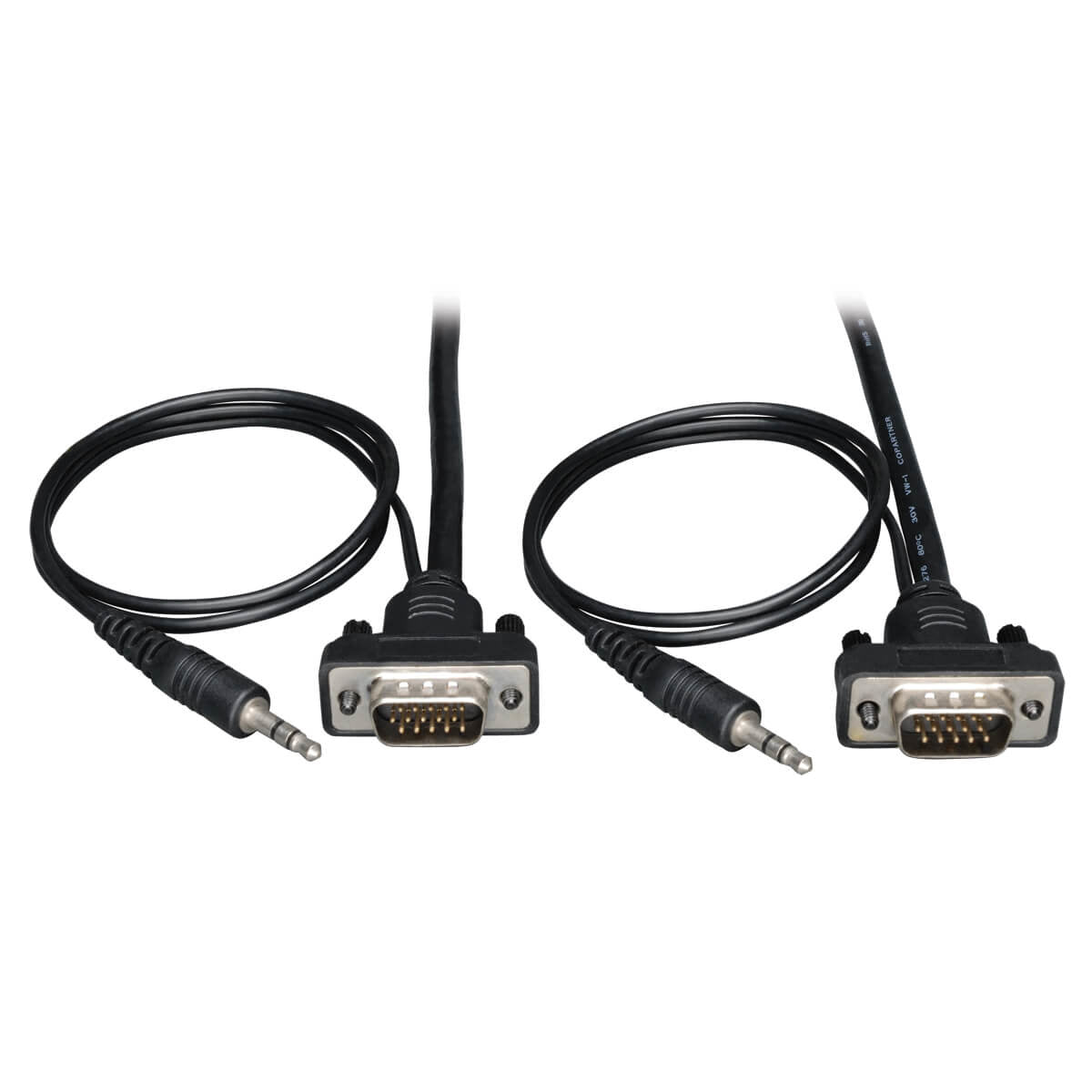3FT SVGA / VGA COAX MONITOR CABLE LOW PROFILE WITH AUDIO AND RGB HIGH ...